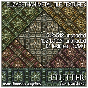 Second Life Marketplace - Clutter for Builders - Elizabethan Metal Tile ...