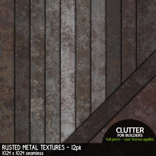 Second Life Marketplace - Clutter - Rusted Metal Textures - 12PK