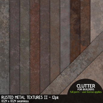 Second Life Marketplace - Clutter - Rusted Metal Textures - 12PK