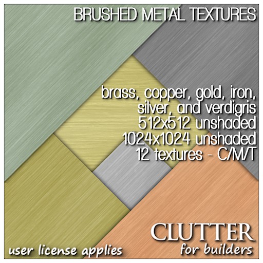 Second Life Marketplace - Clutter for Builders - Brushed Metal Textures