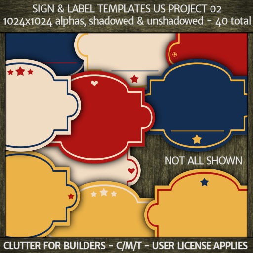 Second Life Marketplace - Clutter for Builders - Sign & Label Templates ...