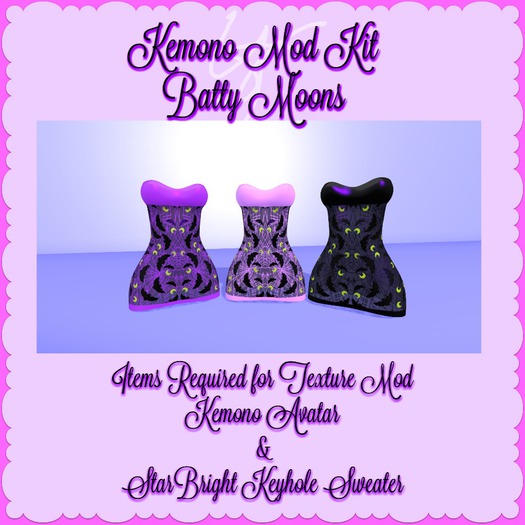 Second Life Marketplace - YSK-Kemono Mod Kit-Batty Moons-Black