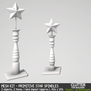 Second Life Marketplace - Clutter - Mesh Kit - Primitive Star Spindles