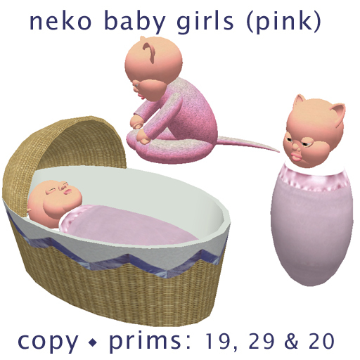 Second Life Marketplace - neko baby girls (pink)