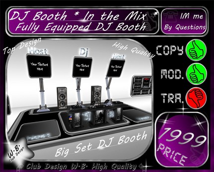 Second Life Marketplace - * New * DJ BOOTH * In the MIX * Fully Equipped