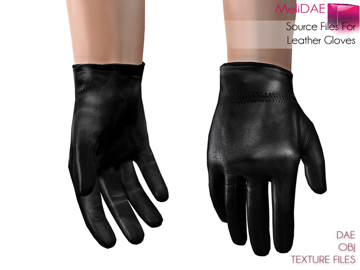 Second Life Marketplace - Dae Obj Texture Files For Men's Leather Gloves