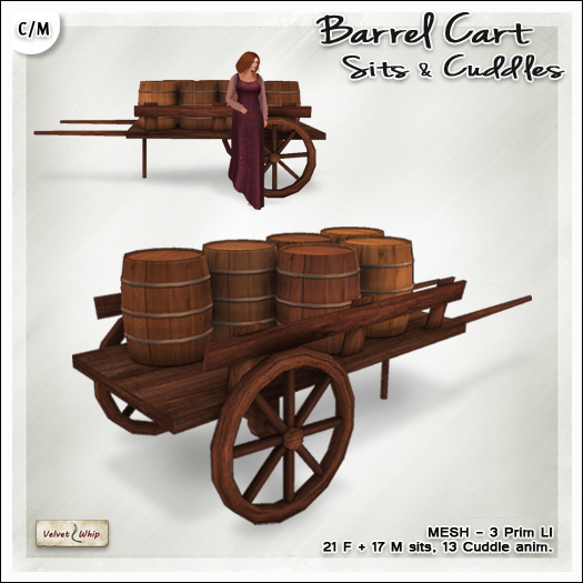 Second Life Marketplace - [V/W] Barrel Cart Sits & Cuddle (PG) - 3 LI ...