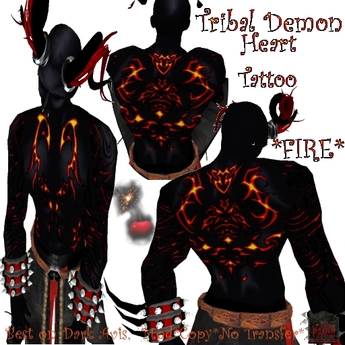 Second Life Marketplace - Tribal Demon Heart Tattoo **Pack**