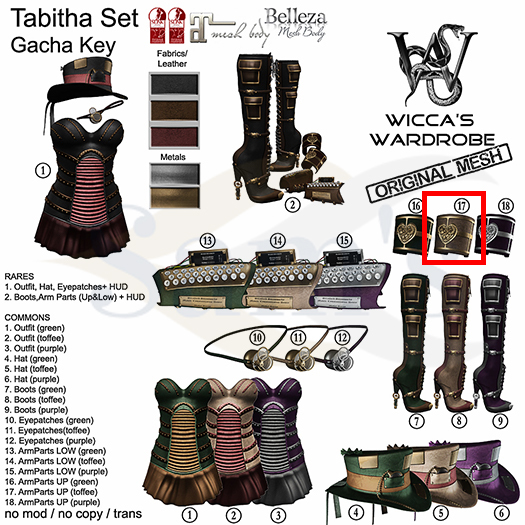 Second Life Marketplace - Wicca's Wardrobe - Tabitha ArmParts UP ...