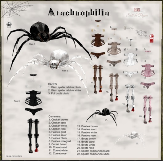 Second Life Marketplace - S&P Arachnophilia Corset ML brown (rez to unpack)