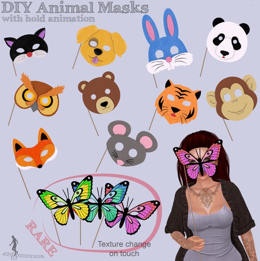 Second Life Marketplace - *~*HopScotch*~* DIY Animal Mask Lion *Holdable*