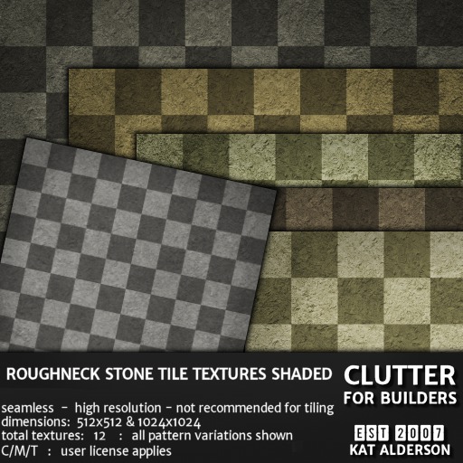 Second Life Marketplace - CLUTTER - ROUGHNECK STONE TILE TEXTURES ...