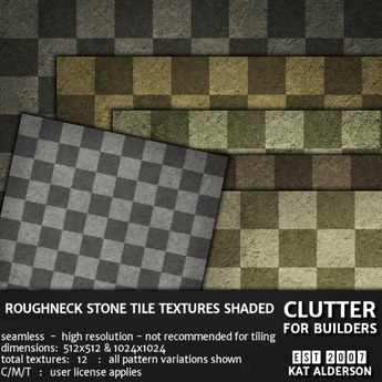 Second Life Marketplace - CLUTTER - ROUGHNECK STONE TILE TEXTURES ...