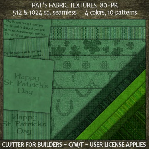Second Life Marketplace - CLUTTER - PAT'S FABRIC TEXTURES 80-PK