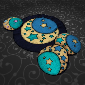 Second Life Marketplace - ~tc~ Mesh Moon & Stars Rug 'N Pillows Full ...