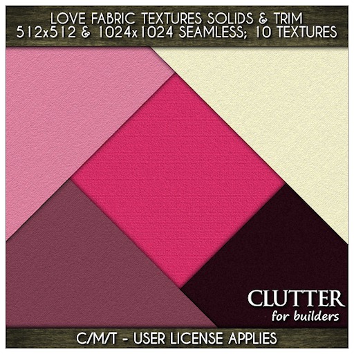 Second Life Marketplace - Clutter for Builders - Love Fabric Textures ...