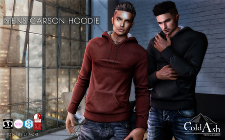 Second Life Marketplace - {COLD-ASH} Mens MESH CARSON Hoodie (Light Colors)