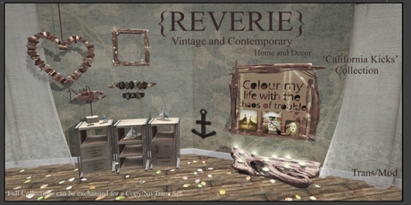 Second Life Marketplace - {Reverie} 'California Kicks' - Seashell Frame 1