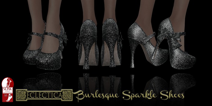 Second Life Marketplace - Eclectica 'Burlesque Sparkle Shoes'-black