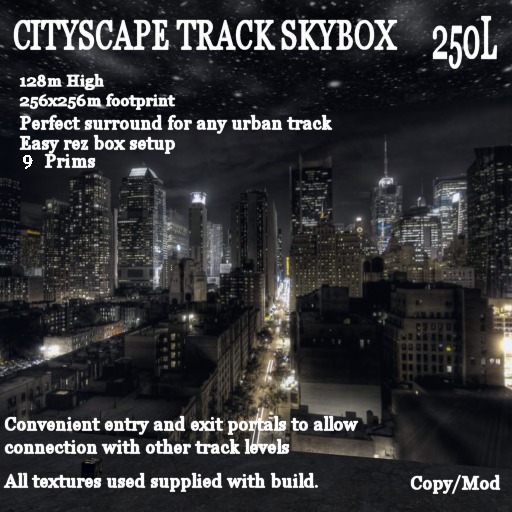 Second Life Marketplace - Cityscape Track surround 128x256x 256 (9 prims)