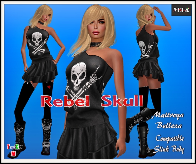 Second Life Marketplace Ydea Rebel Skull Outfit