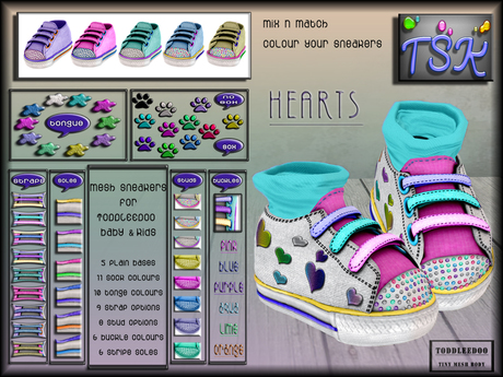 Second Life Marketplace - TSK-Toddleedoo-Sneakers-Hearts
