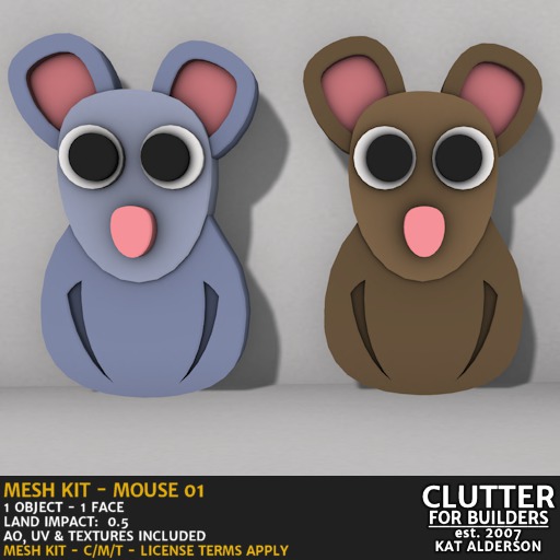 Second Life Marketplace - CLUTTER - Mesh Kit - Mouse 01