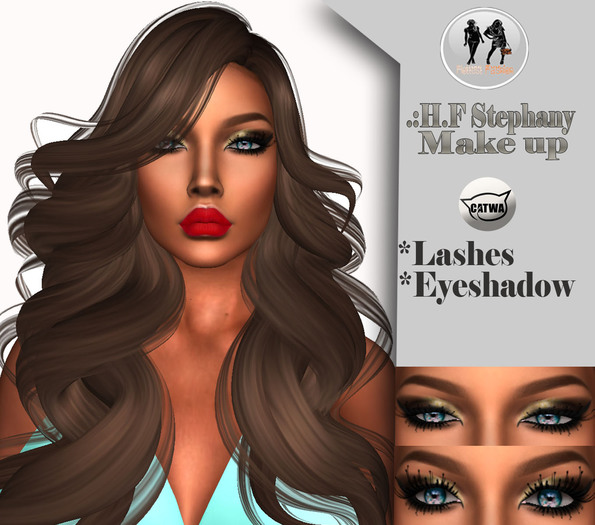 Second Life Marketplace - .:H.F Stephany Lashes & Eyeshadow(Catwa Applier)