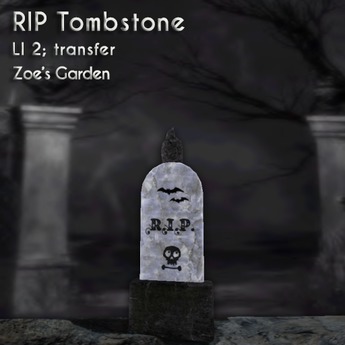 Second Life Marketplace - *ZG* RIP Tombstone with Crow