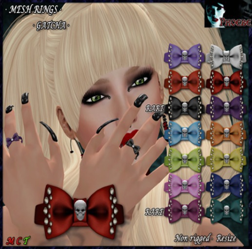 Second Life Marketplace - *P* Cathia MESH Bow Ring ~Gacha Red~