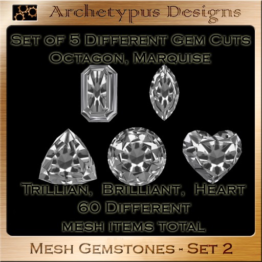 Second Life Marketplace - *AD* Mesh Gemstone Set 2 - DEMO