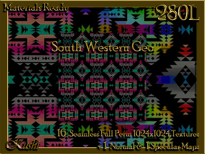 Second Life Marketplace - South Western Geo Fabric Seamless Textures