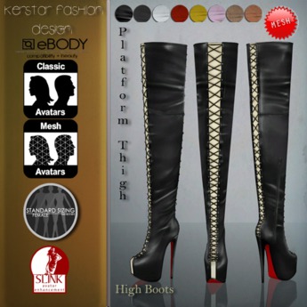Second Life Marketplace - KS Design -Mesh - Platform Thigh High Boots