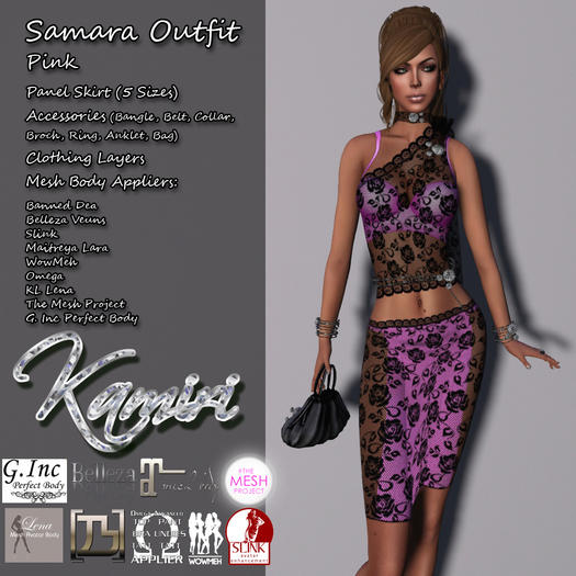 Second Life Marketplace - + Kamiri + Samara Pink Outfit / Appliers (ADD ME)