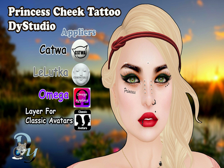 Second Life Marketplace - Princess Cheek Tattoo DyStudio