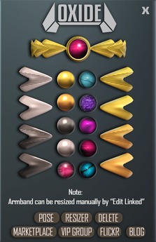 Second Life Marketplace - OXIDE Farai Armband (Unisex | Texture Change)