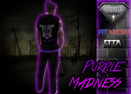 Second Life Marketplace - [RMA] Purple Madness Outfit FITMESH