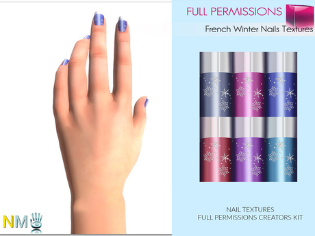 Second Life Marketplace - Full Perm MI French Winter Nail Textures ...