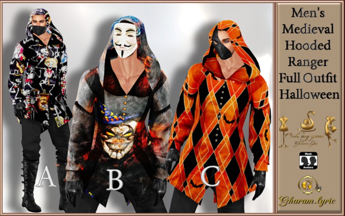 Second Life Marketplace - Men's Medieval Hooded Ranger Full Outfit ...