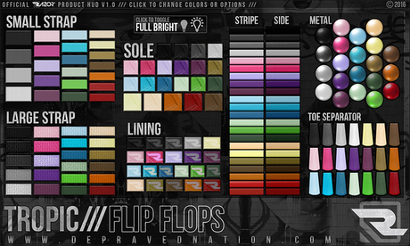 Second Life Marketplace - Razor/// Tropic Flip Flops DEMO