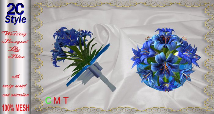 Second Life Marketplace - 2C STYLE-- Wedding Bouquet Lily Blue