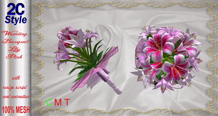 Second Life Marketplace - 2C STYLE-- Wedding Bouquet Lily Pink