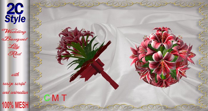 Second Life Marketplace - 2C STYLE-- Wedding Bouquet Lily Red