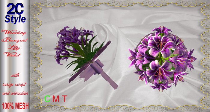 Second Life Marketplace - 2C STYLE-- Wedding Bouquet Lily Violet