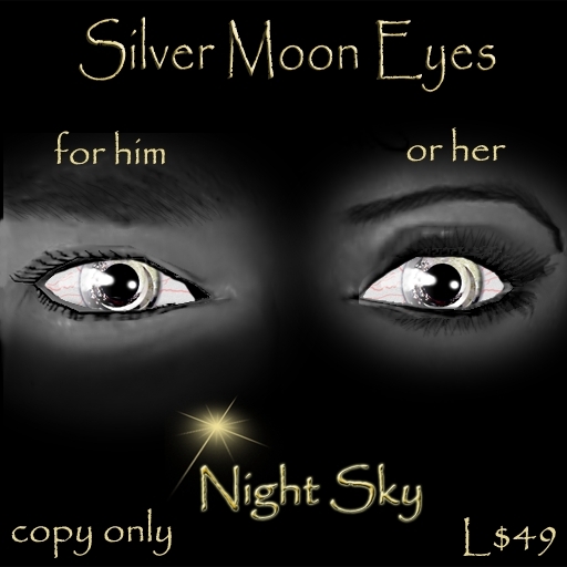 Second Life Marketplace - Silver Moon Eyes by Night Sky (box)