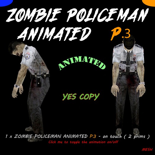Second Life Marketplace - ZOMBIE POLICEMAN ANIMATED P.3 - box