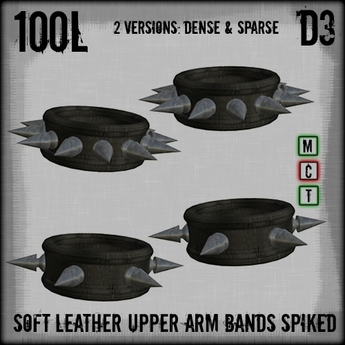 Second Life Marketplace - D3 Soft Leather Upper Arm Bands Spiked