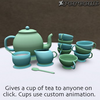 Second Life Marketplace - % Marie Tea Service Set (spring/tiff) *MESH*