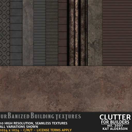 Second Life Marketplace - CLUTTER - Urbanized Building Textures - 10PK