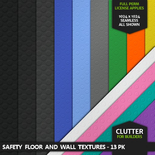 Second Life Marketplace - CLUTTER - Safety Floor and Wall Textures - 13-PK